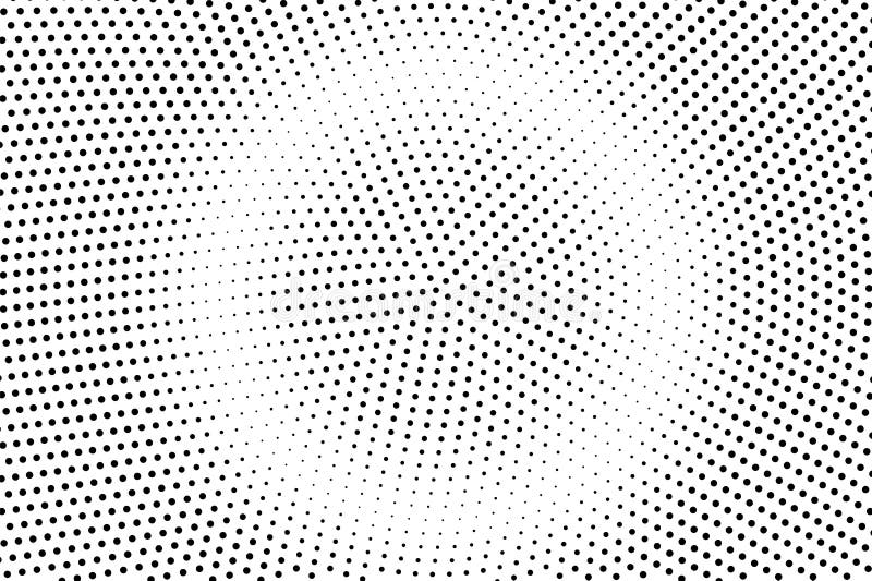 Black And White Halftone Vector Background Centered Dot Gradient Round Dotwork Surface Stock