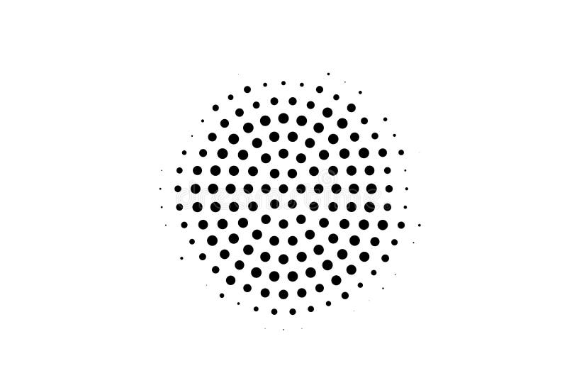 Black and White Halftone Vector Background. Centered Gradient on ...