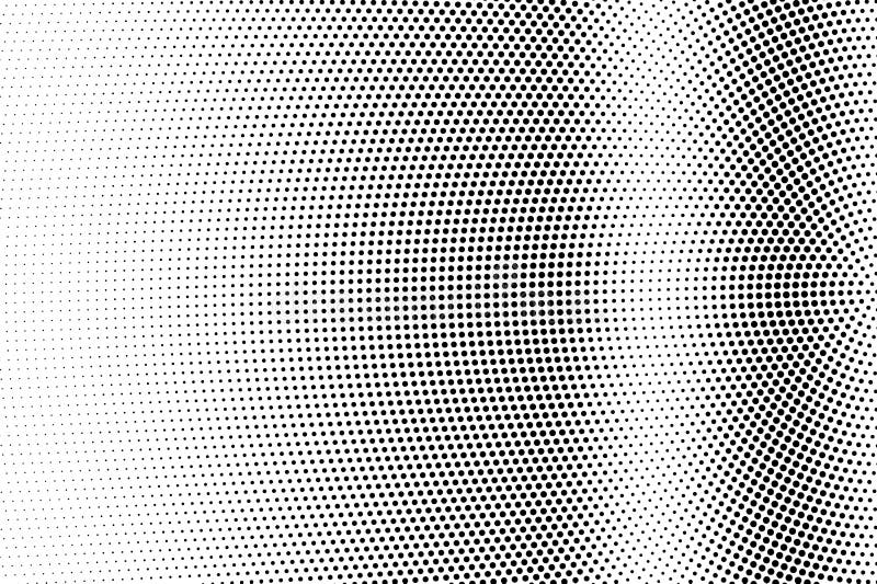 Black on White Halftone Vector. Radial Dotted Texture. Vertical Dotwork ...