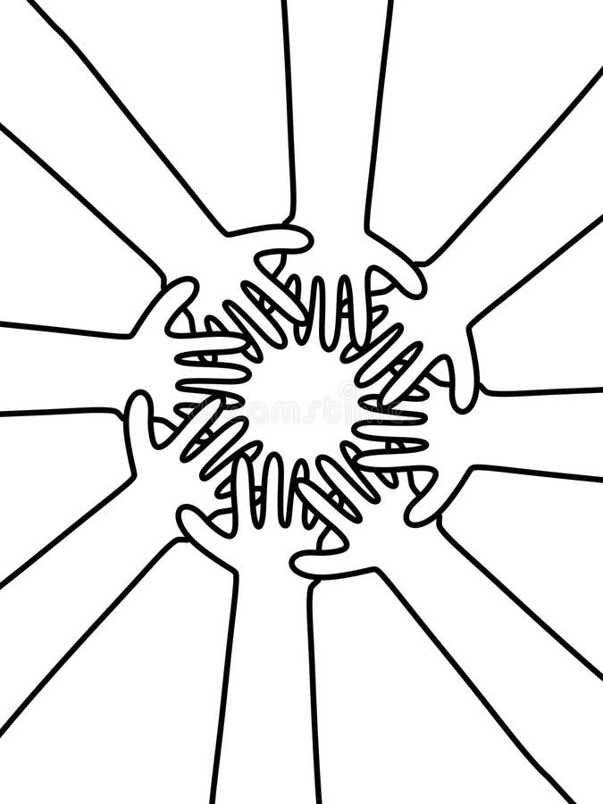 Black and White of Hand Cartoon for Coloring Stock Illustration ...