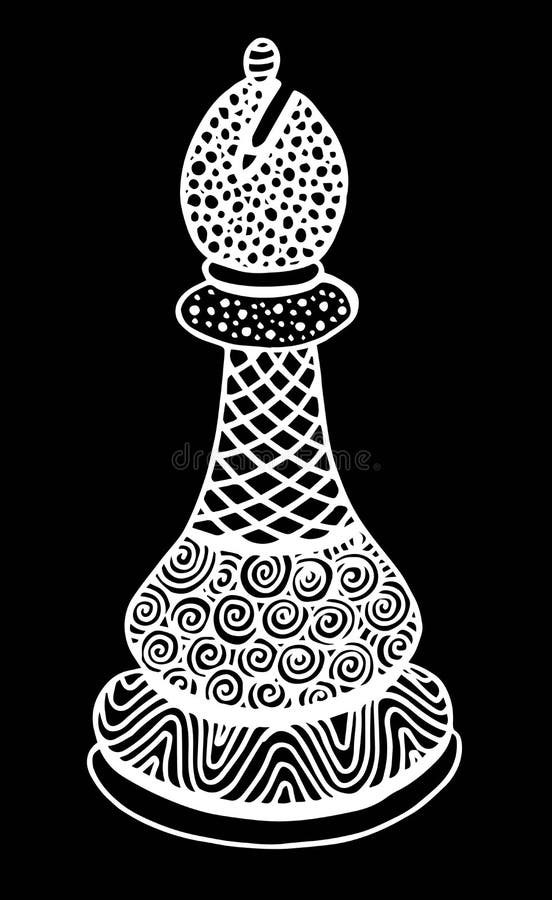 Hand Drawing Doodle Sketch Chess Bishop Vector Illustration Art Stock ...