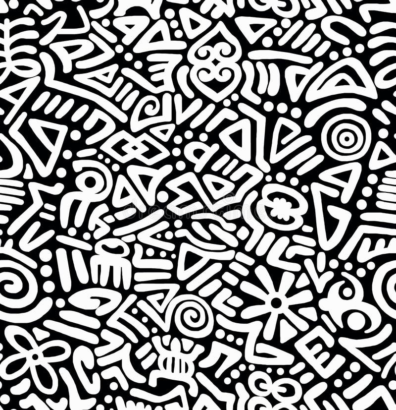 Black and White Hand-drawn Drawing.Abstract Design. Stock Illustration ... Black and White Hand-drawn Drawing.Abstract Design. Stock Illustration ...