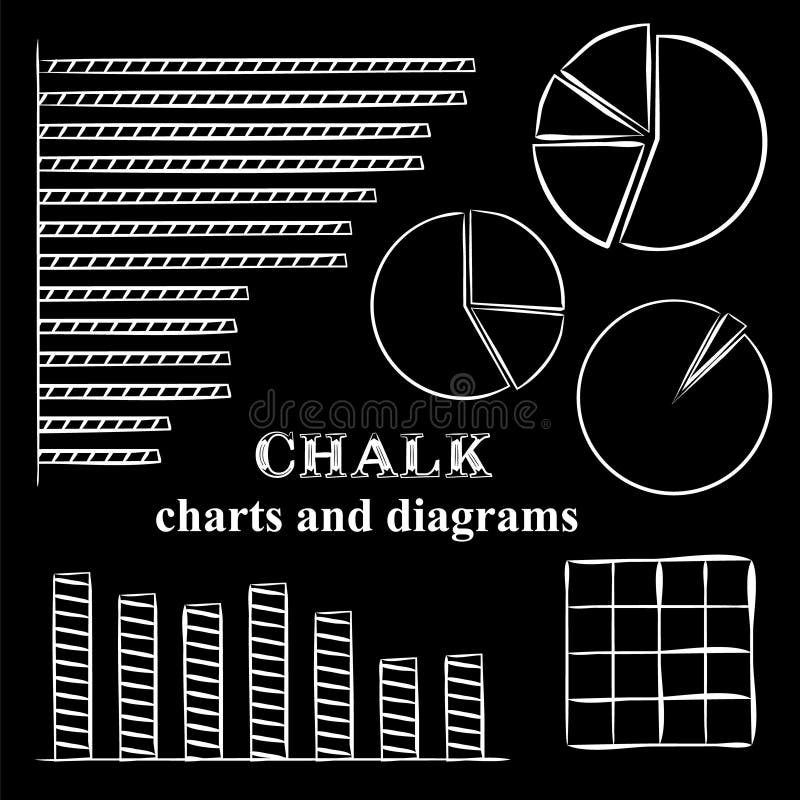 Chalked graphs and charts stock vector. Illustration of education ...