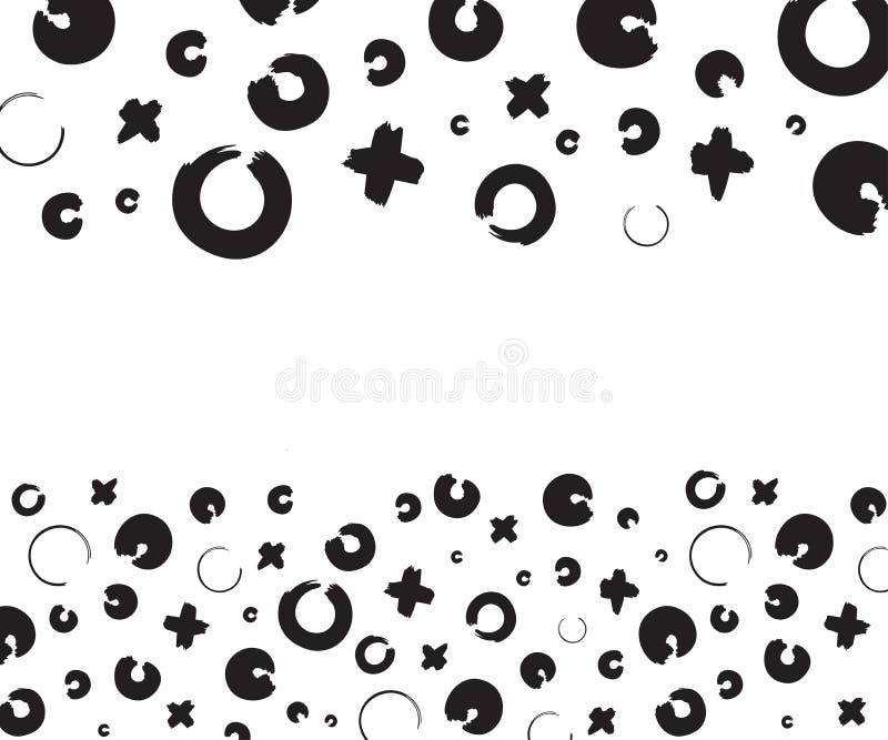 Hand Drawn Cross and Zero Vector Signs, Background Stock Illustration ...