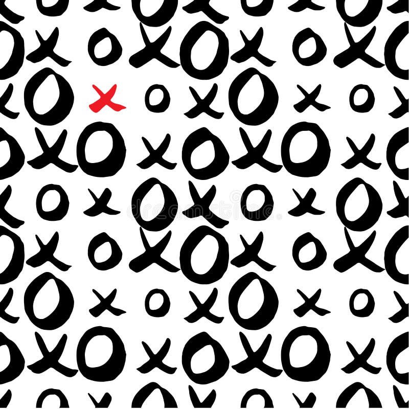 X and O or XO Symbols Seamles Pattern Stock Vector - Illustration of ...