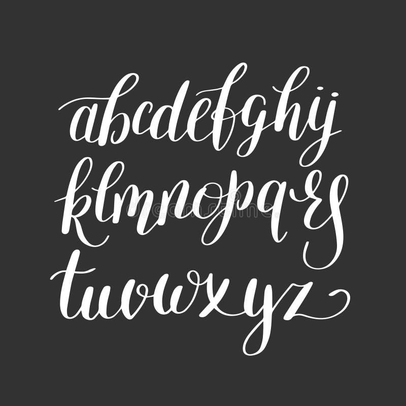 Black and White Hand Lettering Alphabet Design, Handwritten Brush ...