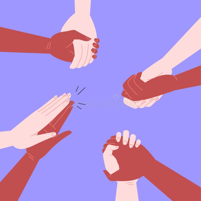 Handshake, High Five, Thumb Up, Raised Fist Icon. Stock Vector ...