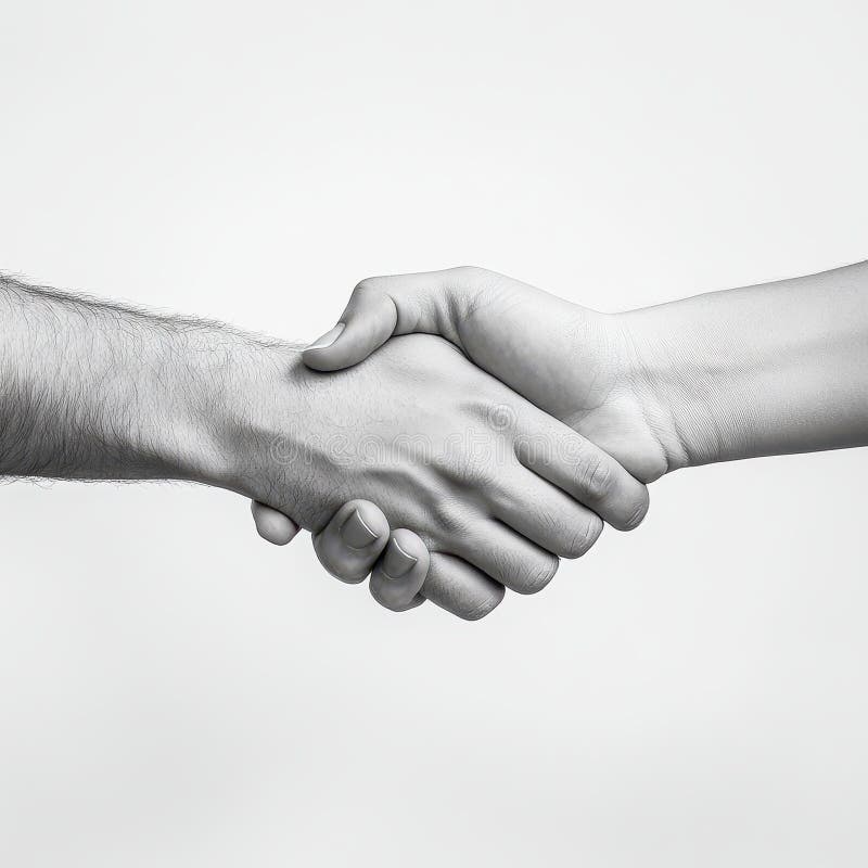 Black and White Handshake Symbolizing Unity Stock Photo - Image of ...