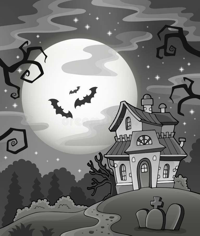 Black Haunted House White Stock Illustrations – 4,648 Black Haunted ...