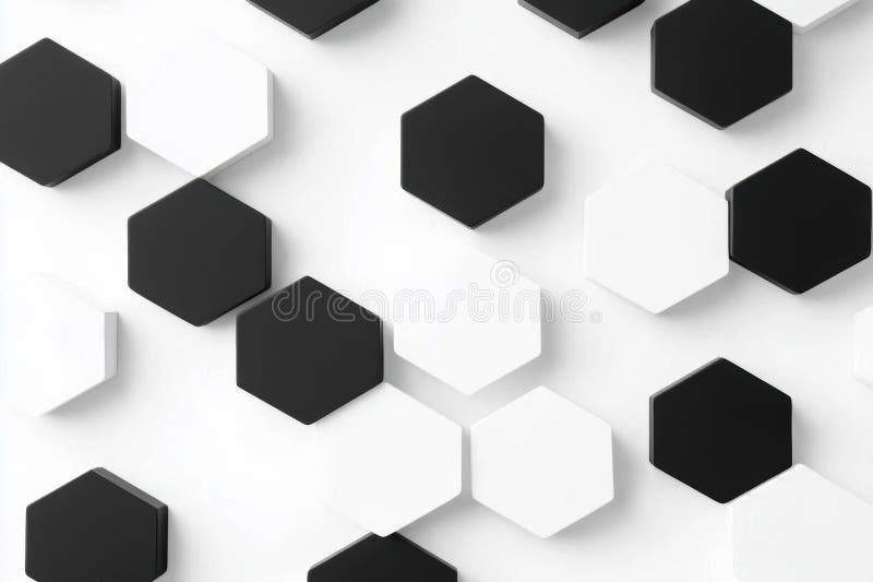 Black White Hexagon Pattern Stock Illustration - Illustration of monochrome, complexity: 376240156