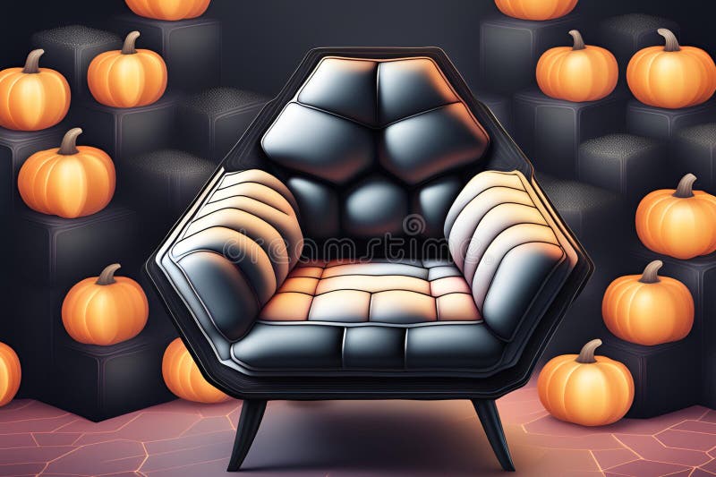 Black and White Hexagon Pattern Lychee-inspired Chair in the Shape of a ... Black and White Hexagon Pattern Lychee-inspired Chair in the Shape of a ...