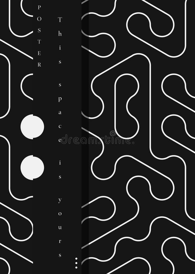 Black and White Hexagonal Poster Design Stock Vector - Illustration of ...