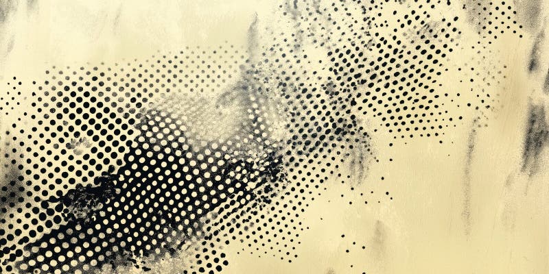 Black and White with High Contrast of Aged Newspaper Halftone Abstract ...