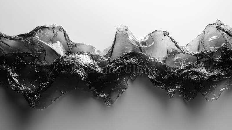 Black-and-white High-contrast Torn Plastic Texture Stock Illustration ...