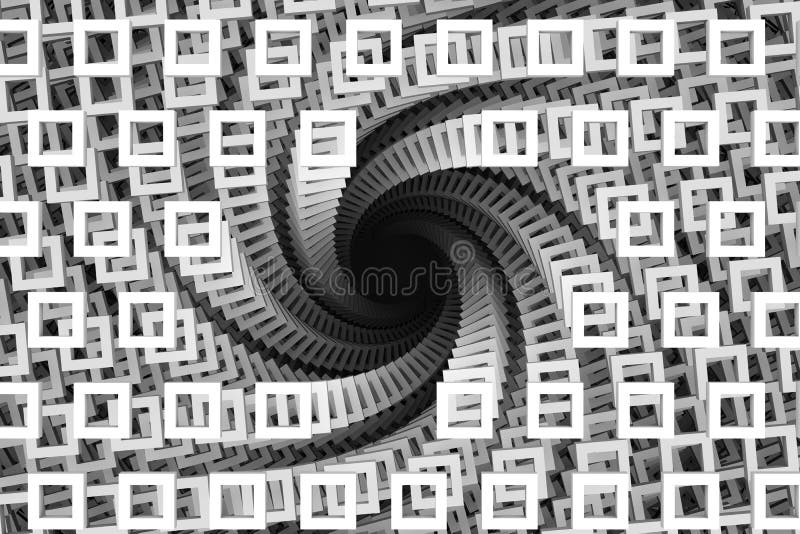 Black and White Hole Hollow Box Abstract Background 3D Stock ...