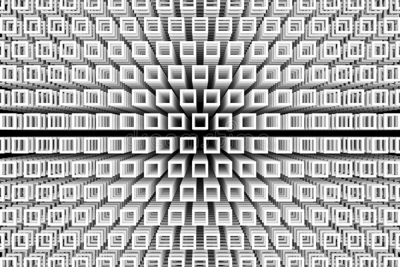 Black and White Hollow Box Abstract Background 3D Stock Illustration ...