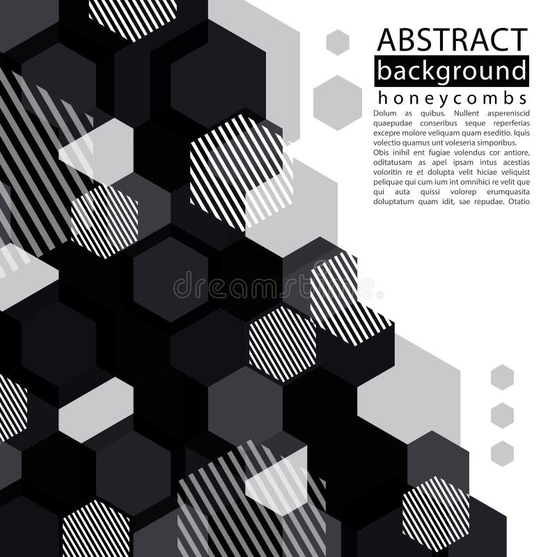 Black and White Honeycomb Abstract Background with Caption and T Stock ...