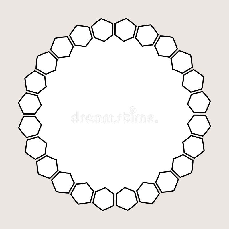 Black and White Honeycomb Graphic Round Frame Stock Vector ...