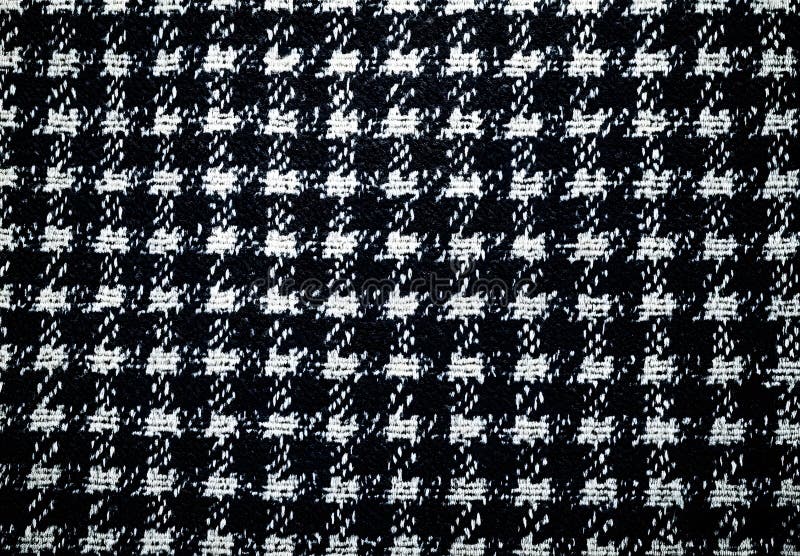 Black and White Houndstooth Fabric Pattern Stock Illustration - Illustration of white ...