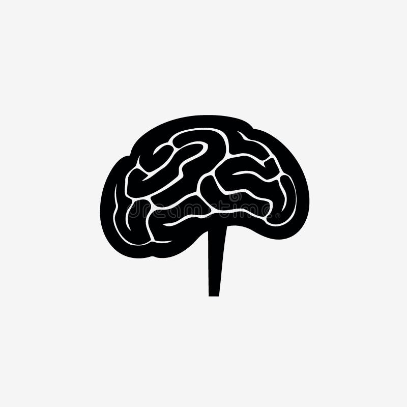 Black and White Human Brain Logo Stock Vector - Illustration of ...