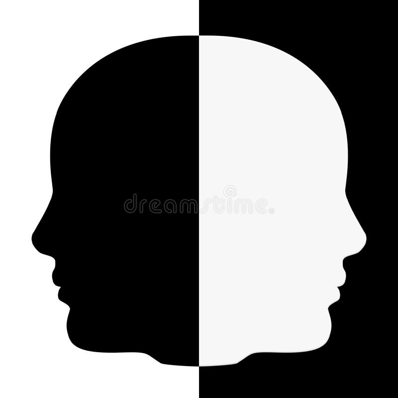 Black and White Human Head Shape. 3d Rendering Stock Illustration ...