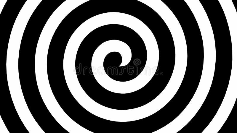 Spiral Hypnotic Animation. Black and White Looping Stock Footage ...