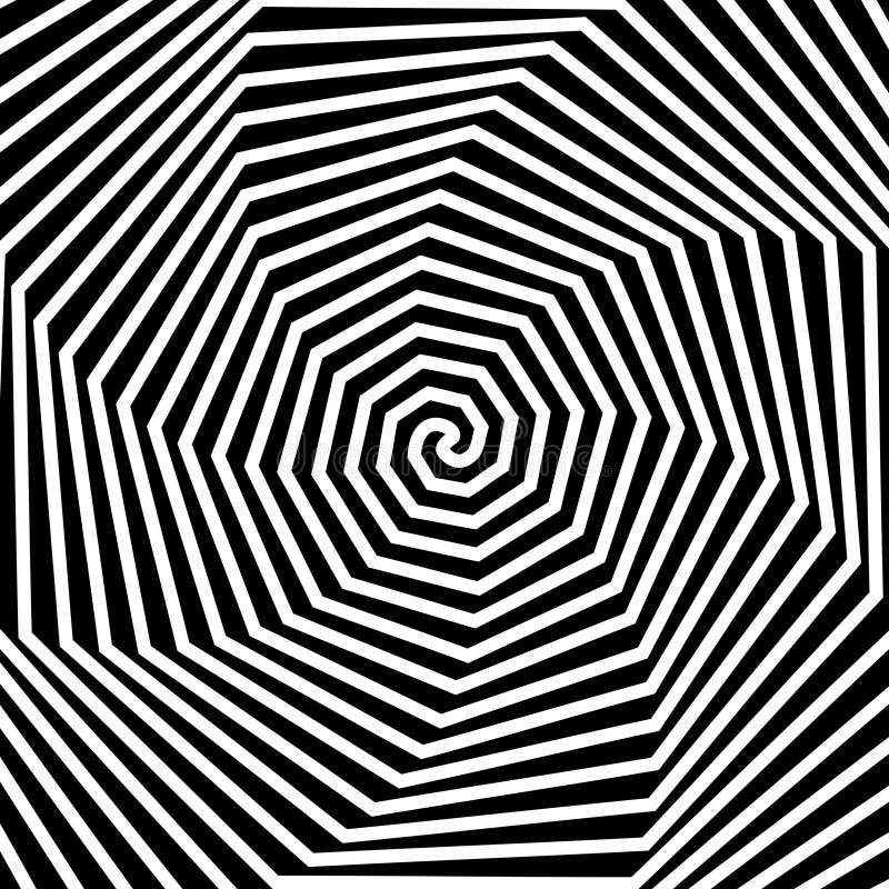 Black and White Hypnotic Seamless Pattern Stock Vector - Illustration ...