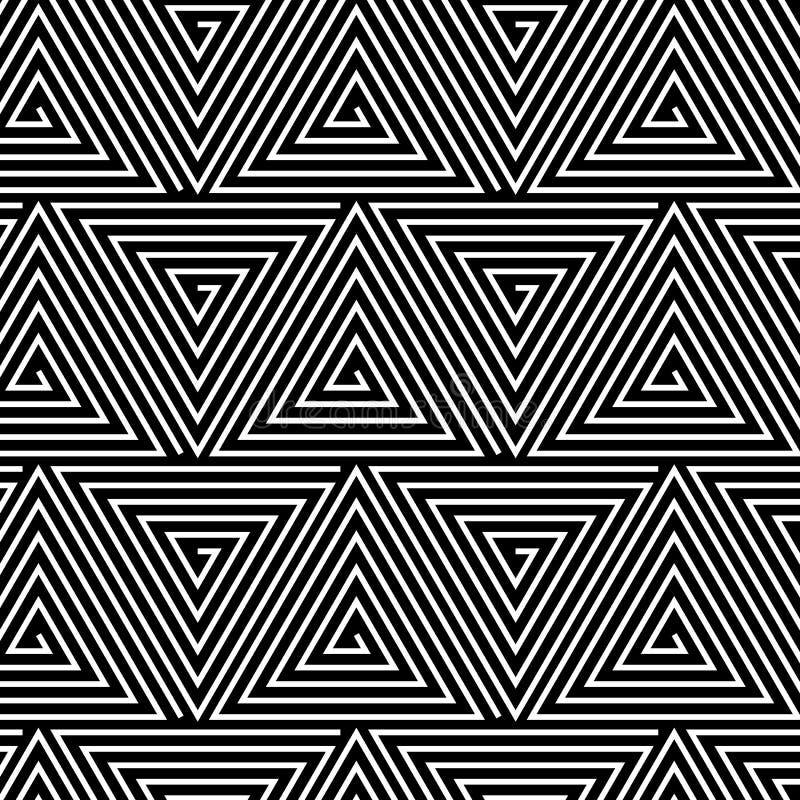Black and White Hypnotic Seamless Pattern Stock Vector - Illustration ...