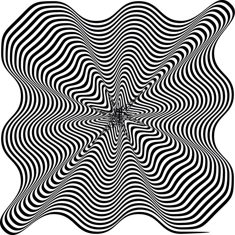 Black and White Hypnotic Seamless Pattern Stock Vector - Illustration ...