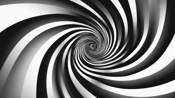 Black and White Hypnotic Spiral with Depth Creating an Optical Illusion Effect for Visual ...