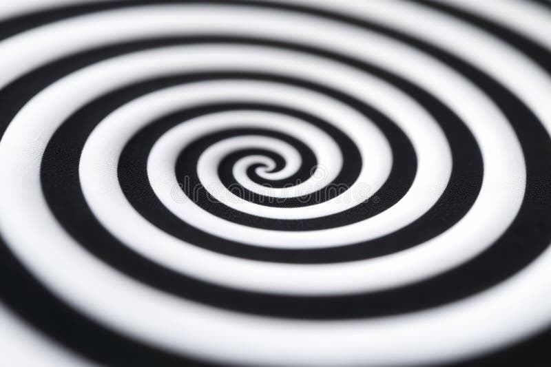 Black and White Hypnotic Spiral Pattern with Depth Effect for Illusion ...