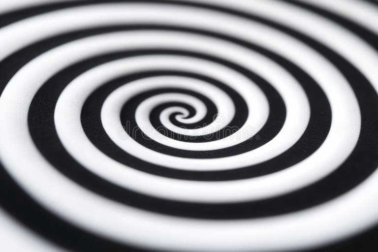 Black and White Hypnotic Spiral Pattern with Depth Effect for Illusion ...