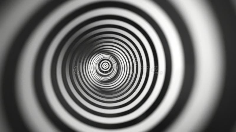 A Black and White Hypnotic Spiral Tunnel Hypnotic Effect Stock ...