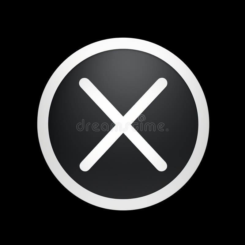A Black and White Icon with an X on it Stock Illustration ...