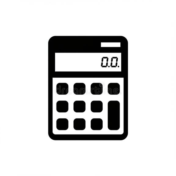 Black and White Icon of a Calculator with a Rectangular Shape. the ...