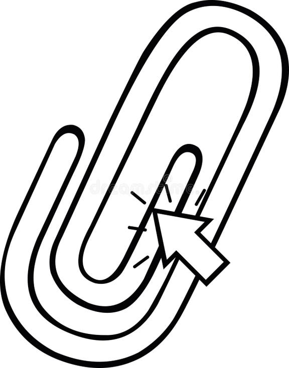 Black and White Icon Click Pc Pointer Mouse Attach Button Computer File Stock Illustration ...