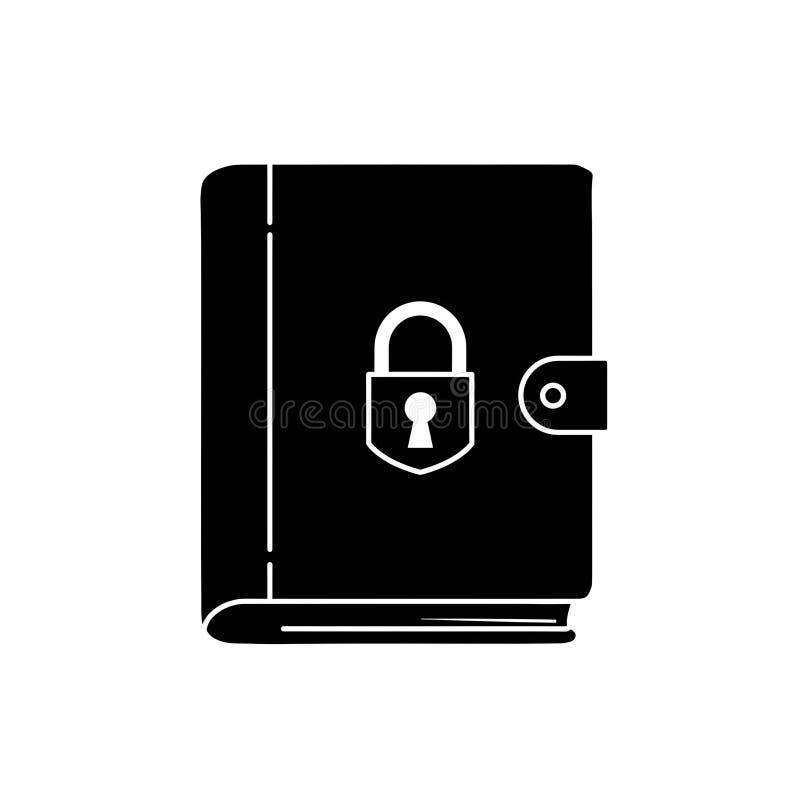 Locked Diary Icon stock illustration. Illustration of notebook - 392804901