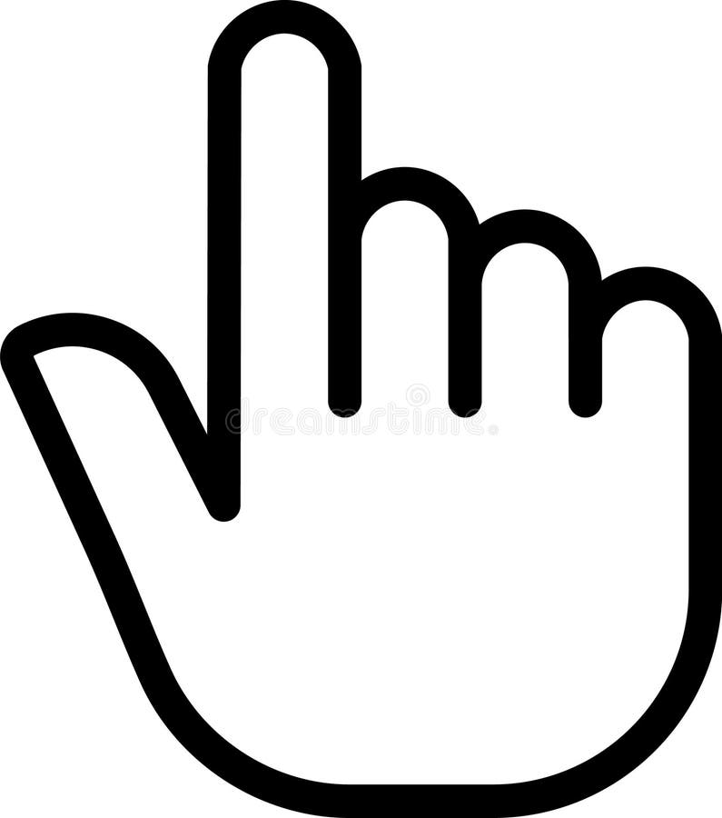 Black and White Icon Depicting a Hand Cursor Clicking, Featuring an ...
