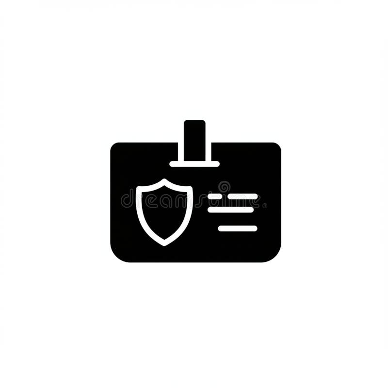 Black and White Icon Depicting an Identification Badge Stock ...