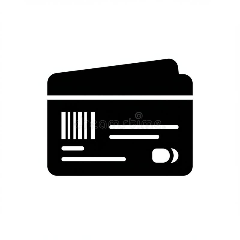 Black and White Icon Depicting a Stack of Identification Cards Stock ...
