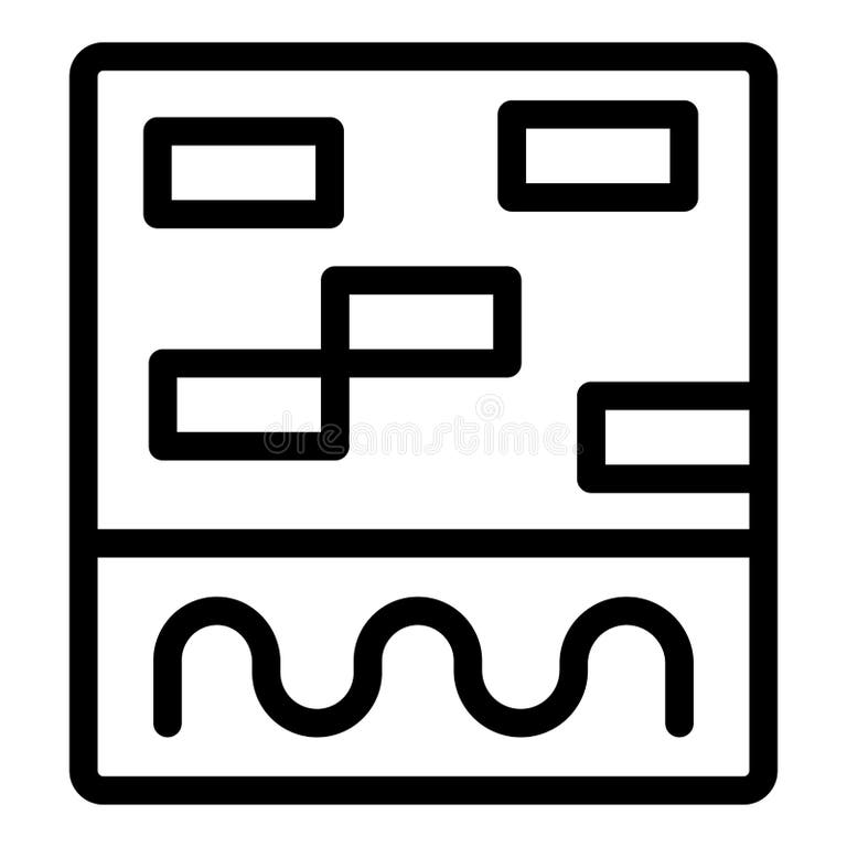 Black and White Icon Featuring a Geometric Pattern with Blocks and ...