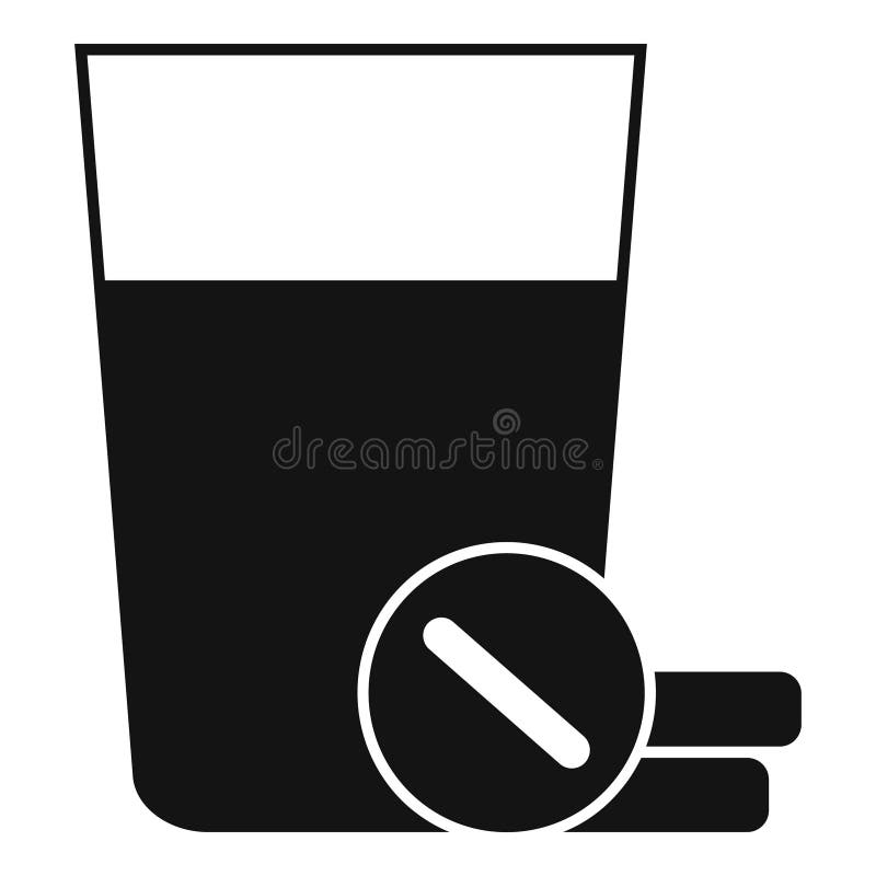 Glass of Water with Dissolving Effervescent Pill for Treatment Stock ...