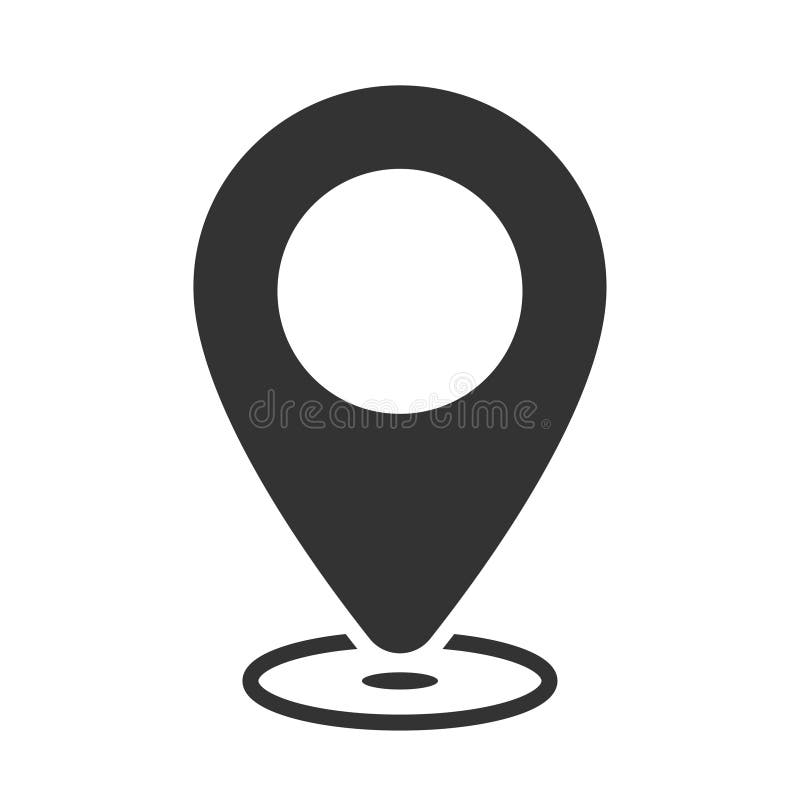 Black and White Icon Label on the Map. Vector Illustration Stock ...