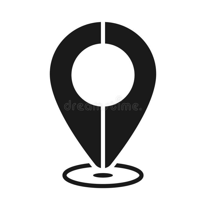 Black and White Icon Label on the Map. Vector Illustration Stock ...