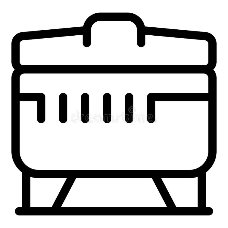 Black and White Icon of a Large Industrial Container Stock Illustration ...