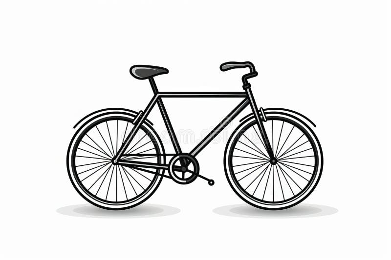 Black and White Icon of a Modern Bicycle with No Shadow Stock ...
