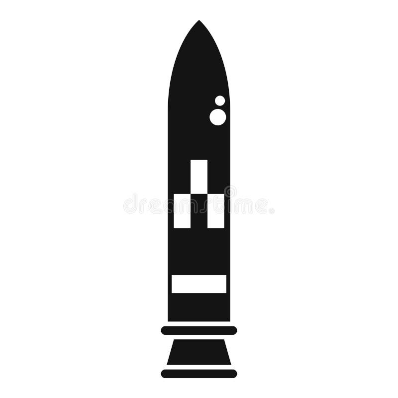 Black and White Icon of a Nuclear Icbm Ready To Launch Stock Vector ...