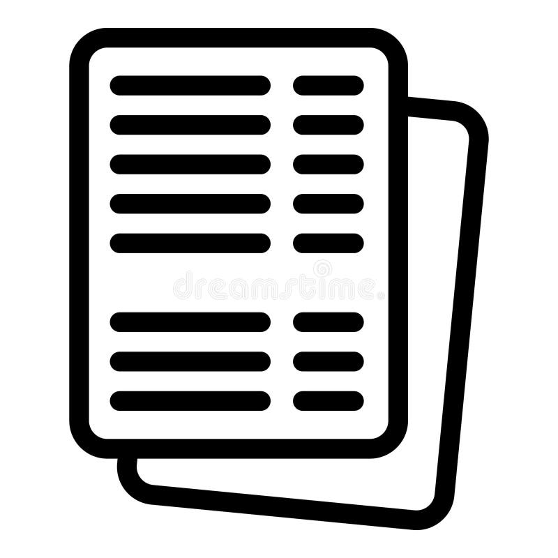 Black and White Icon of Paper Documents Stock Vector - Illustration of ...