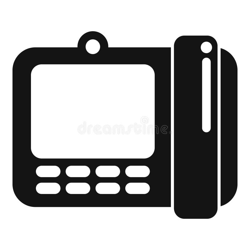Black and White Icon of a Portable Electronic Device Stock Vector ...
