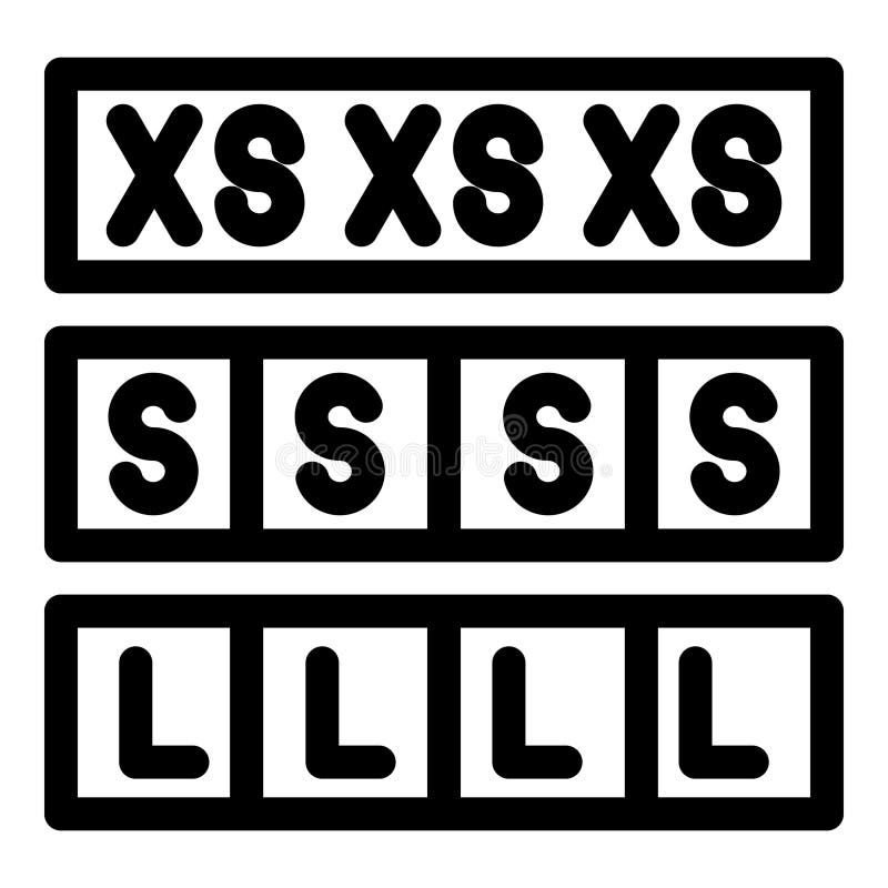 Clothes Sizes Representation Showing Extra Small, Small and Large Stock ...